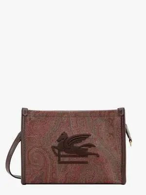 Etro Pegaso Arnica Paisley Fabric Pouch - Brown
