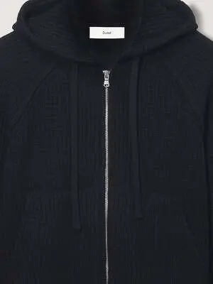 DUNST Wool Blend Hooded Cardigan - Black