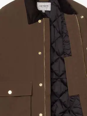 Carhartt Work In Progress Quentin Nylon Jacket With Embroidered Logo On The Front - Brown