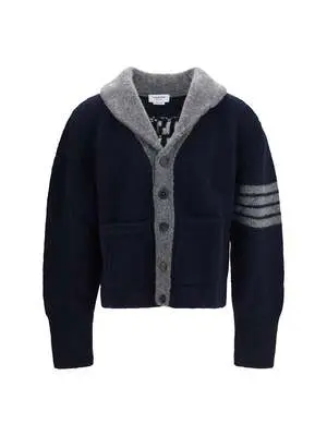 Thom Browne Browne 65 Hooded Jersey Cardigan - Blue