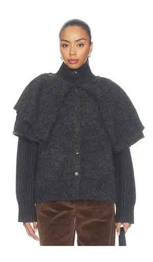 FRAME The Wrap Cape Coat - Grey