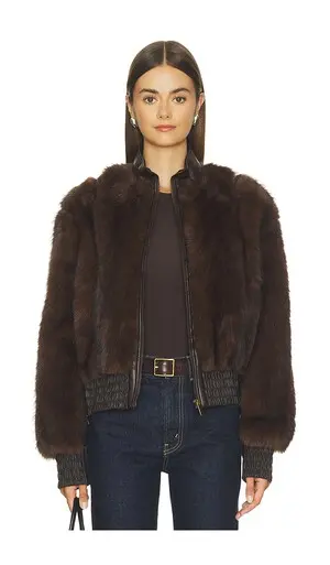 Zimmermann Valiant Faux Fur Jacket - Brown