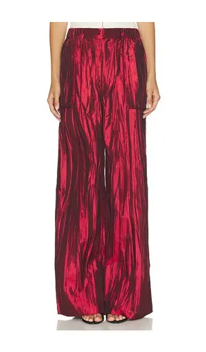 KIM SHUI Akdeniz Satin Pant - Red