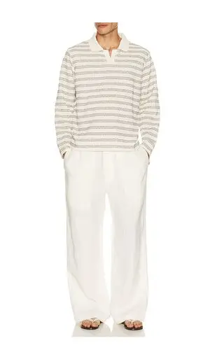 PERCIVAL Laurent Long Sleeve Regular Polo In Cream