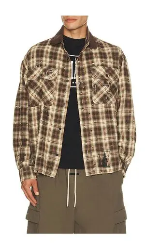 Palm Angels Surfer Dream Check Loose Shirt In Multi - Multicolor