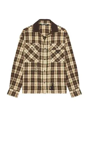 Palm Angels Surfer Dream Check Loose Shirt In Multi