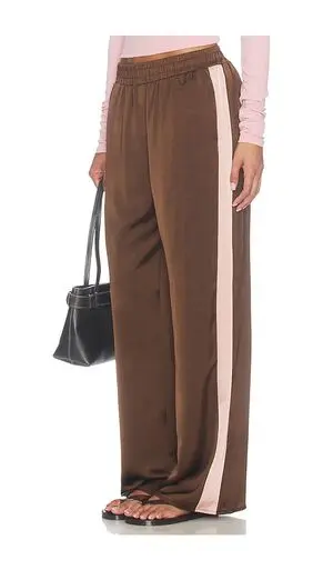 4TH & RECKLESS Tiffany Satin Trouser - Brown
