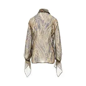 Etro Lurex Pinstriped Paisley Silk Shirt