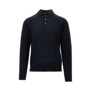 Emporio Armani Fine Knit Polo Weater - Black