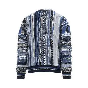 LANEUS Cardigan In Maglia Jacquard - Blue
