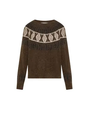 SEVENTY VENEZIA Jacquard Crewneck - Brown