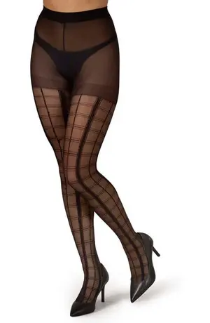 MEMOI Plaid Sheer Tights