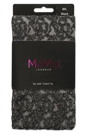 MEMOI Flowertive Glam Metallic Tights