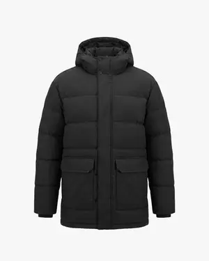 QUARTZ CO. Alexander | Hooded Recycled Down Winter Jacket - Black