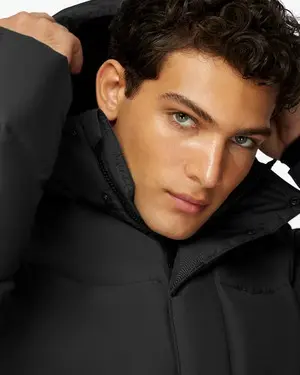 QUARTZ CO. Alexander | Hooded Recycled Down Winter Jacket - Black