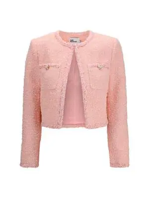 SELF-PORTRAIT Bouclé Jacket - Pink