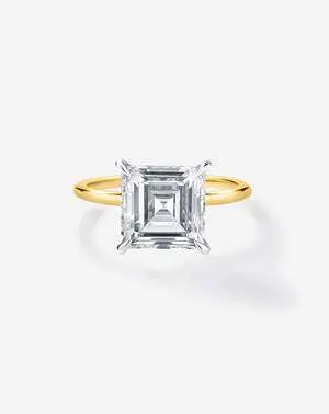Ring Concierge 3.08 Ct. Asscher Lab Diamond In Whisper Thin® Engagement Ring - Gold