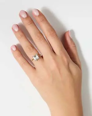 Ring Concierge 3.08 Ct. Asscher Lab Diamond In Whisper Thin® Engagement Ring