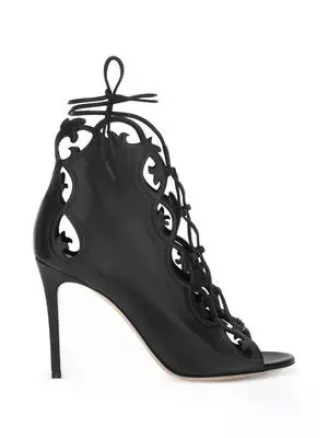 GIANVITO ROSSI Laser-cut Lace-up Ankle Boots - Black