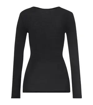 Hanro Wool-silk Lace-v-neck Top