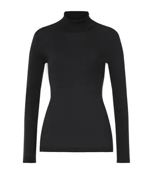 Hanro Wool-silk Funnel-neck Top - Grey