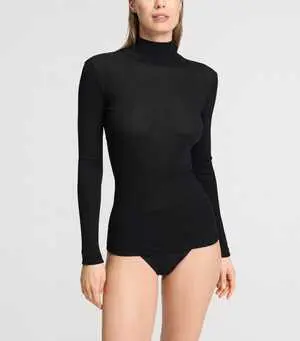 Hanro Wool-silk Funnel-neck Top