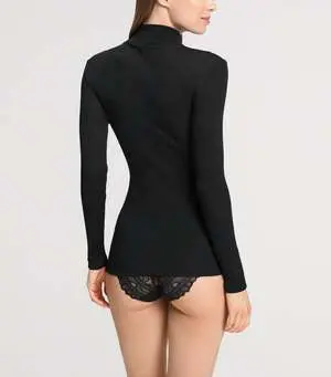 Hanro Wool-silk Funnel-neck Top