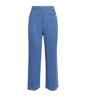 Issey Miyake Cotton Denim Trousers - Blue