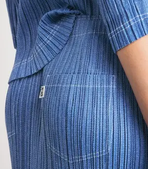 Issey Miyake Cotton Denim Midi Skirt