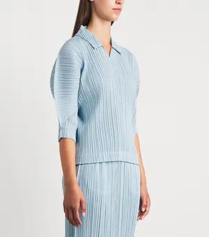 Issey Miyake Cotton Denim Collared Top