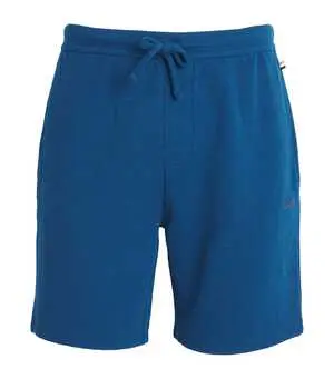 BOSS Waffle-knit Logo Shorts - Blue