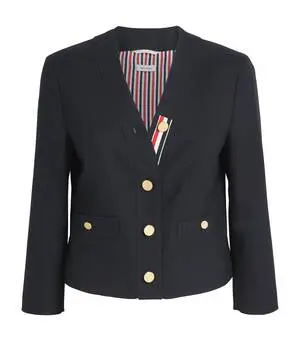 Thom Browne Virgin Wool Jacket - Navy