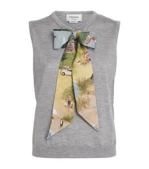 Thom Browne Cashmere-silk-blend Nantucket Sweater Vest - Grey