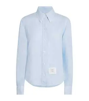 Thom Browne Linen 4-bar Shirt - Blue