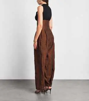 CHRISTIE BROWN Appliqué High-waisted Tapered Trousers