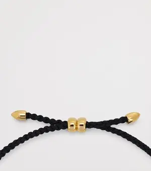 Monica Vinader Gold Vermeil And Diamond Cord Bracelet - Black