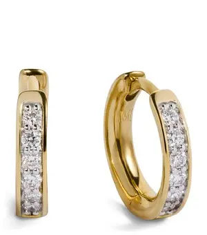 Monica Vinader Vermeil And Diamond Huggie Hoop Earrings - Gold