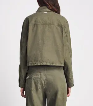 RE-DONE Cotton-blend Cropped Jessie Military Jacket