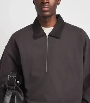 AGOLDE Cotton Darius Half-zip Polo Sweatshirt