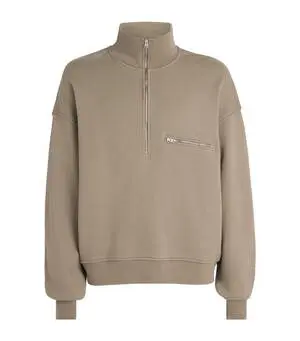 AGOLDE Cotton Pavillion Half-zip Sweatshirt - Brown