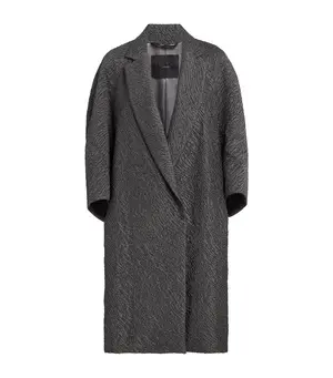 Max Mara Wool-blend Jacquard Cape Coat - Grey