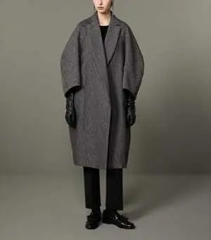 Max Mara Wool-blend Jacquard Cape Coat