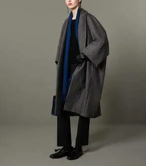 Max Mara Wool-blend Jacquard Cape Coat