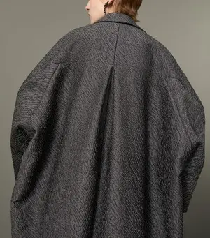 Max Mara Wool-blend Jacquard Cape Coat