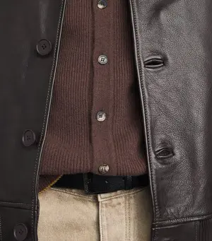JACOB COHЁN Cashmere Collared Cardigan - Brown