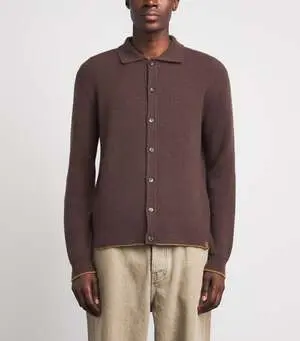 JACOB COHЁN Cashmere Collared Cardigan - Brown