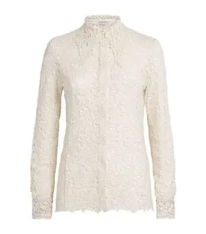Gabriela Hearst Cashmere Floral Vera Shirt - Ivory