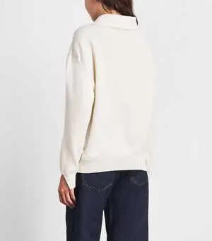 BARRIE Cashmere Sparkling-bow Polo Sweater