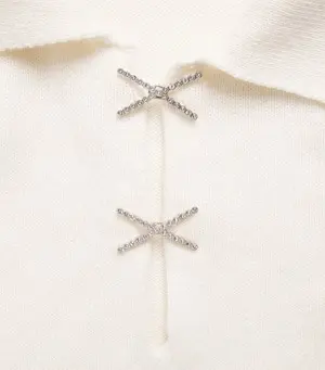 BARRIE Cashmere Sparkling-bow Polo Sweater