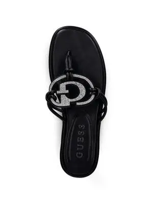 Guess Crystal-embellished Logo-plaque Flip-flops